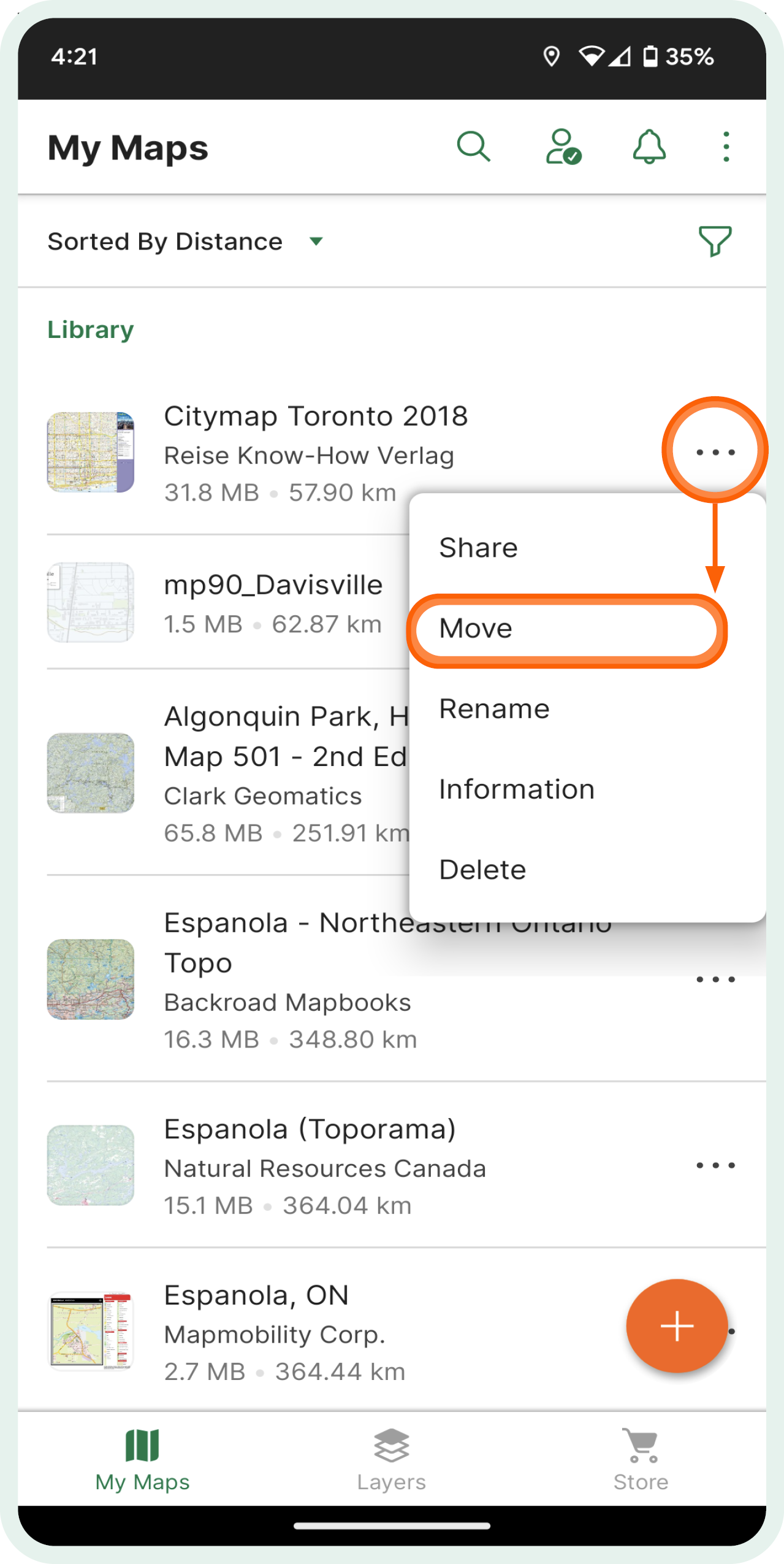 Moving maps to folders and collections – Avenza Maps