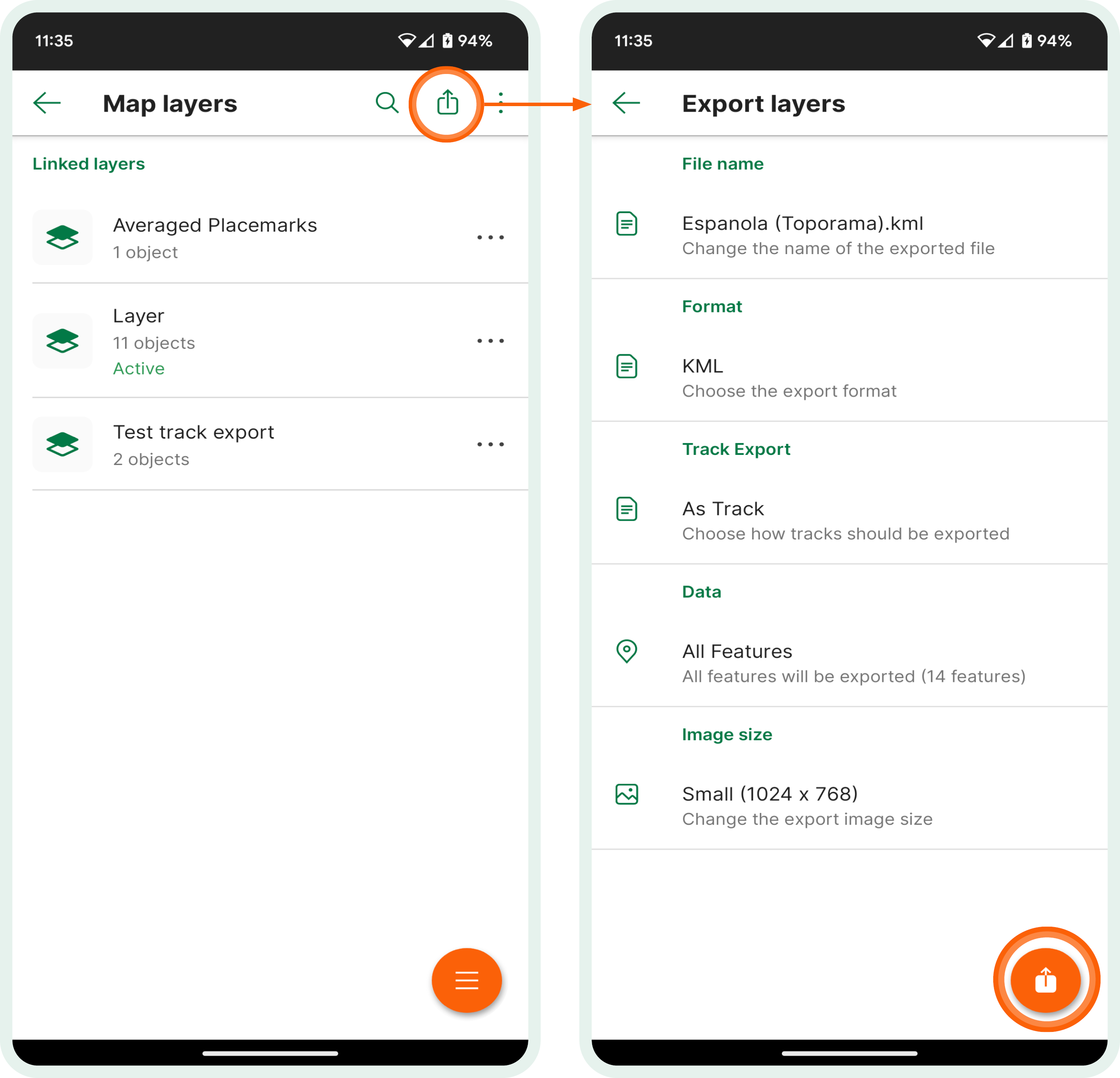 Exporting and sharing map features – Avenza Maps