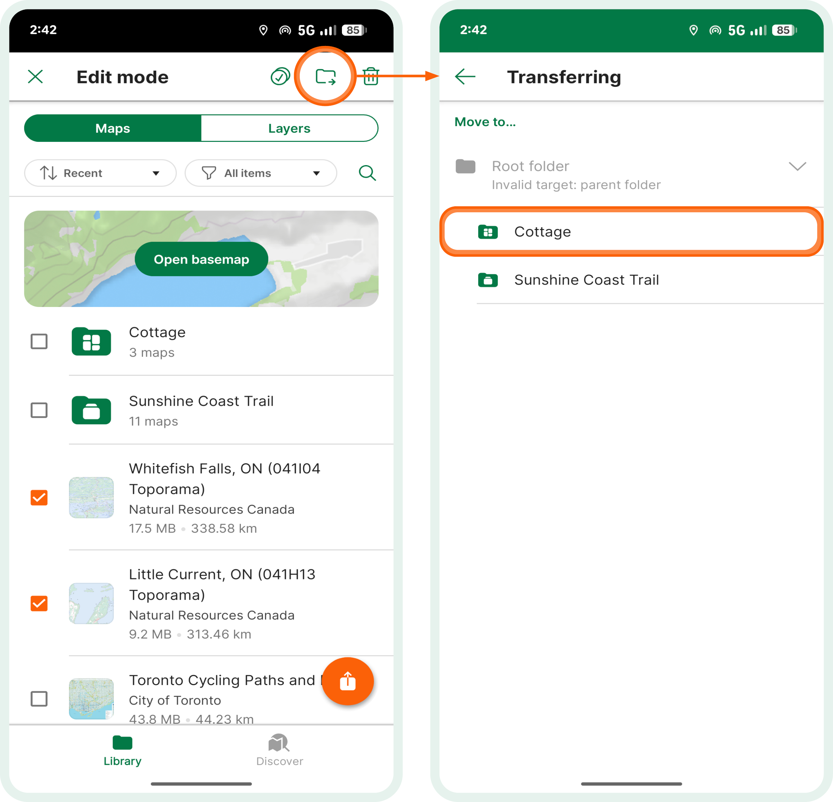 Moving maps to folders and collections – Avenza Maps