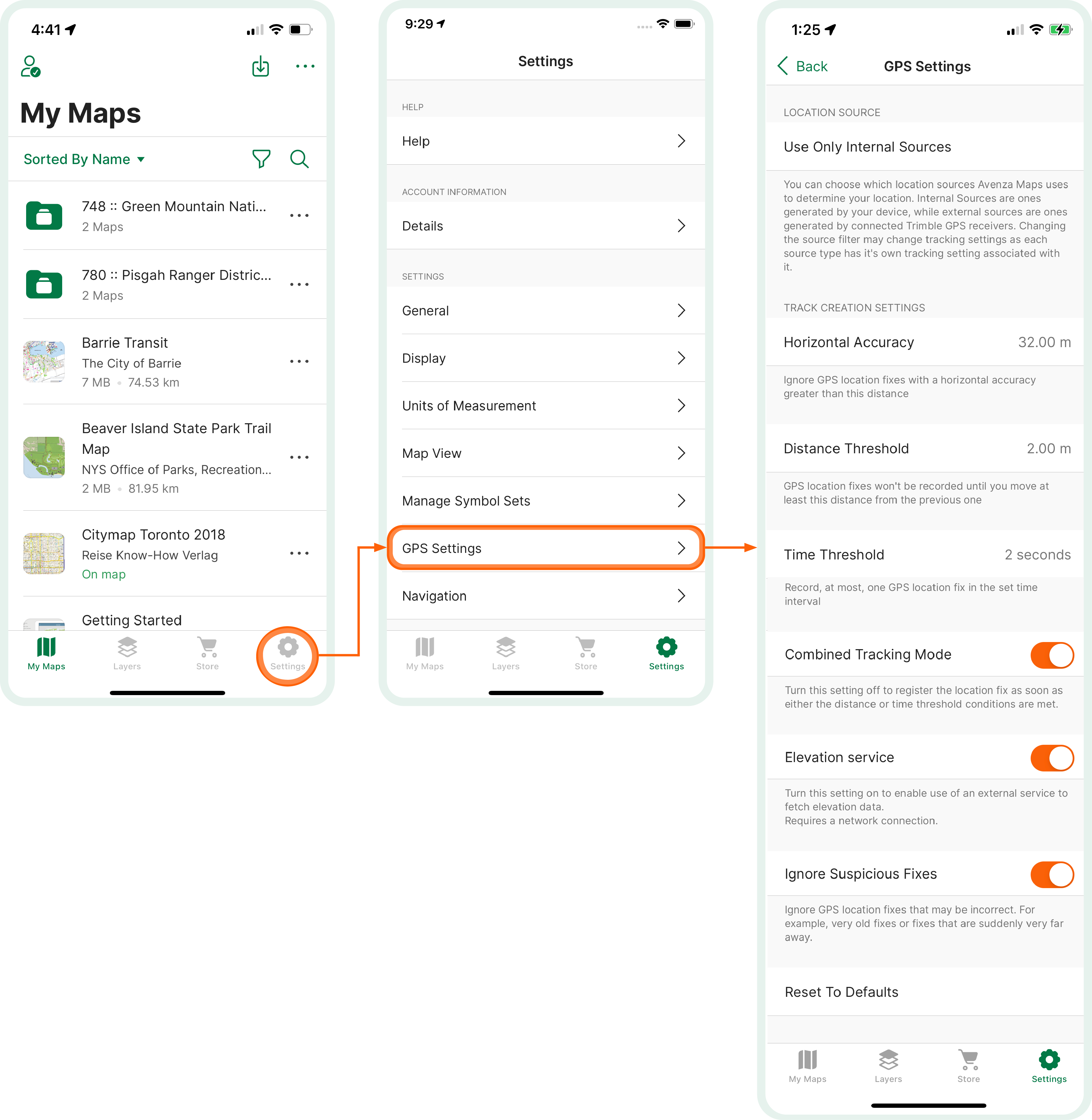 GPS Settings – Avenza Maps